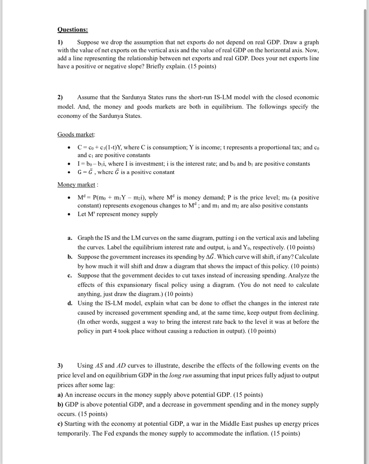 Solved Questions:Suppose we drop the assumption that net | Chegg.com