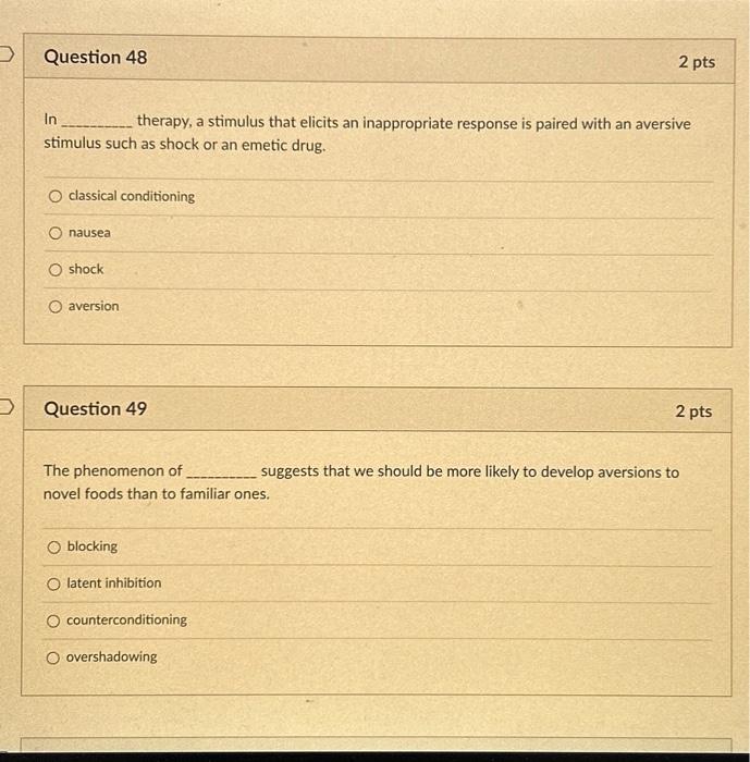 Solved In therapy, a stimulus that elicits an inappropriate | Chegg.com