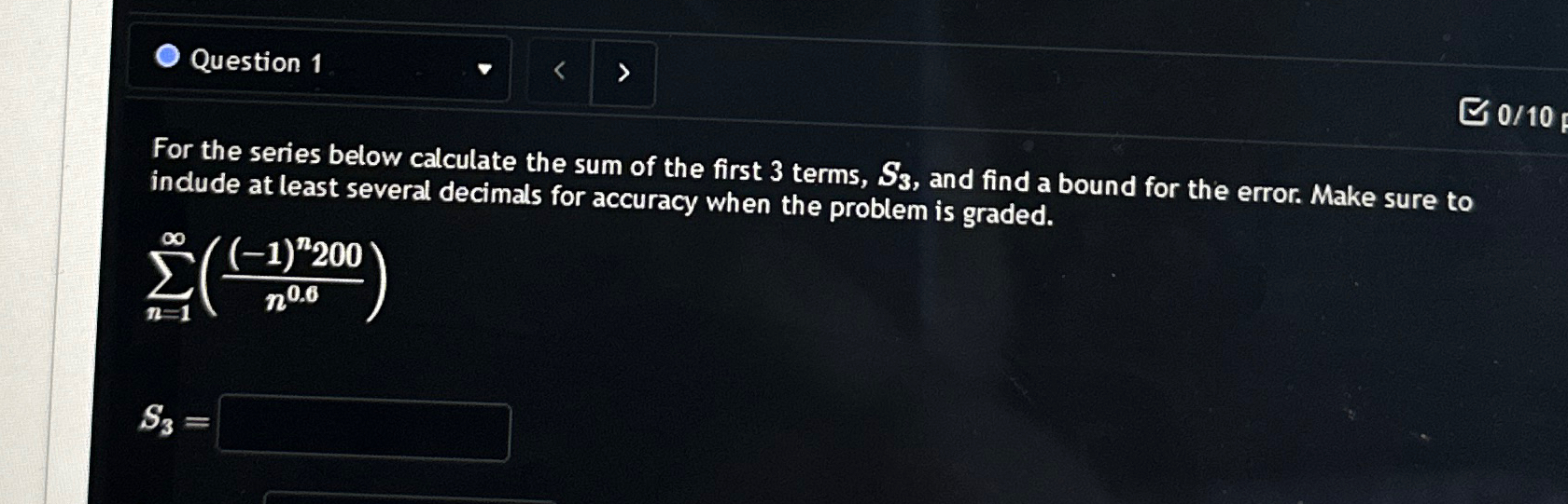 Solved Question 1For the series below calculate the sum of | Chegg.com