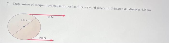 Solved 7. Determine el torque neto causado por las fuerzas | Chegg.com