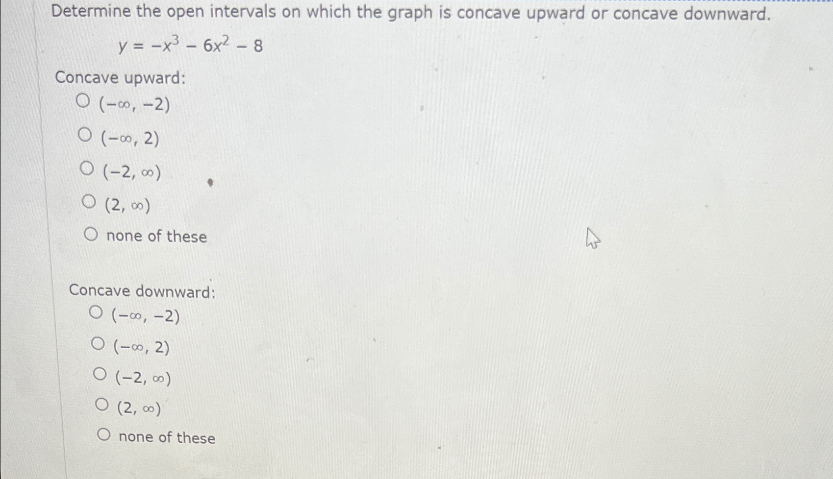 Solved Determine the open intervals on which the graph is | Chegg.com