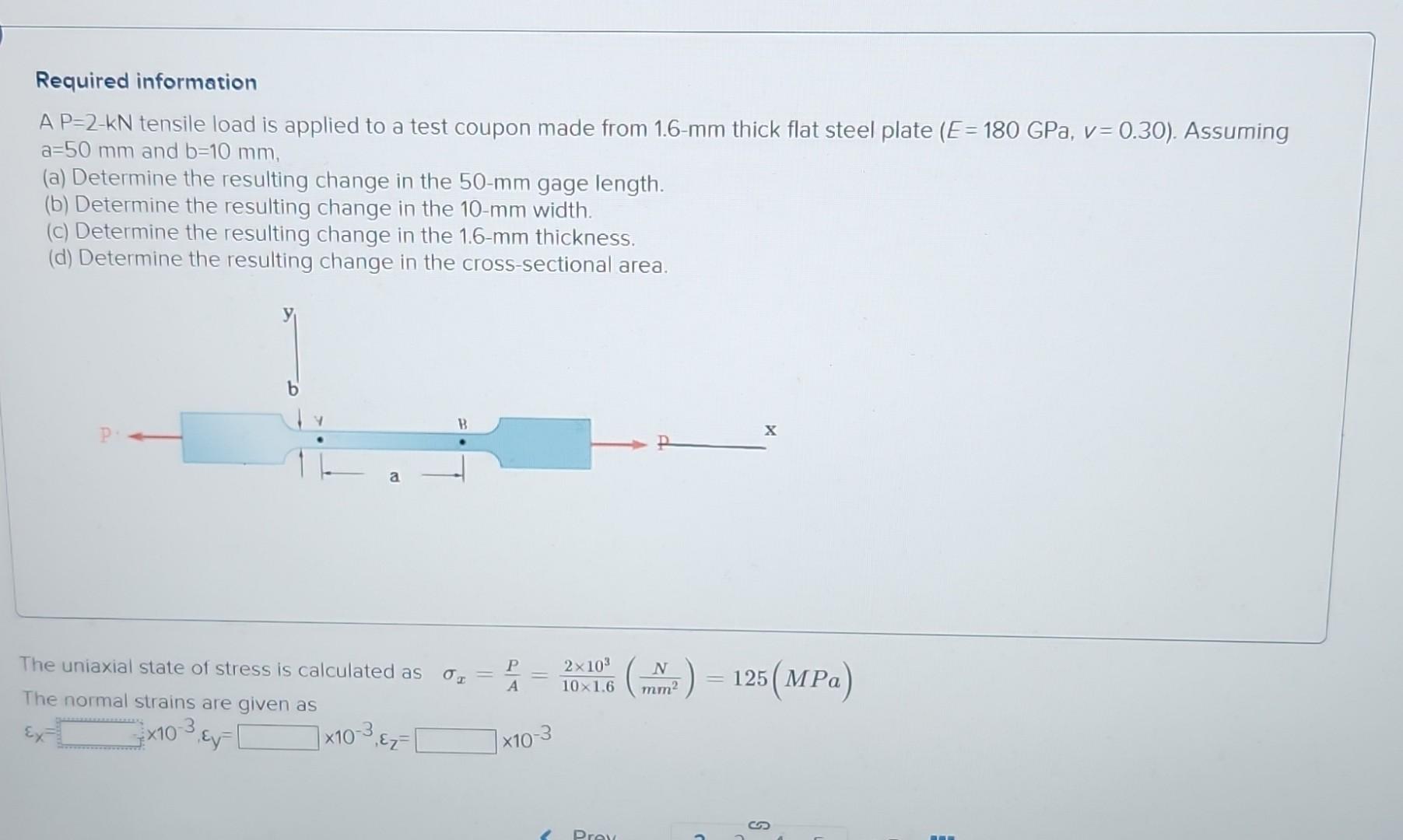 Solved Required information A P =2−kN tensile load is | Chegg.com