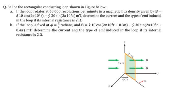 Solved Q. 3: For the rectangular conducting loop shown in | Chegg.com