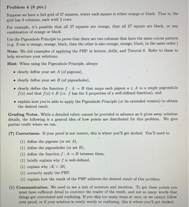 Solved Problem 4 (8 pts.) Suppose we have a 3×9 grid of 27 | Chegg.com