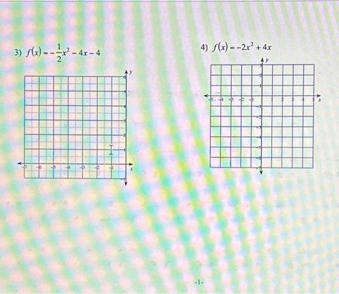 Solved U3 - D2 Homework - Graphing Quadratic Functions in | Chegg.com