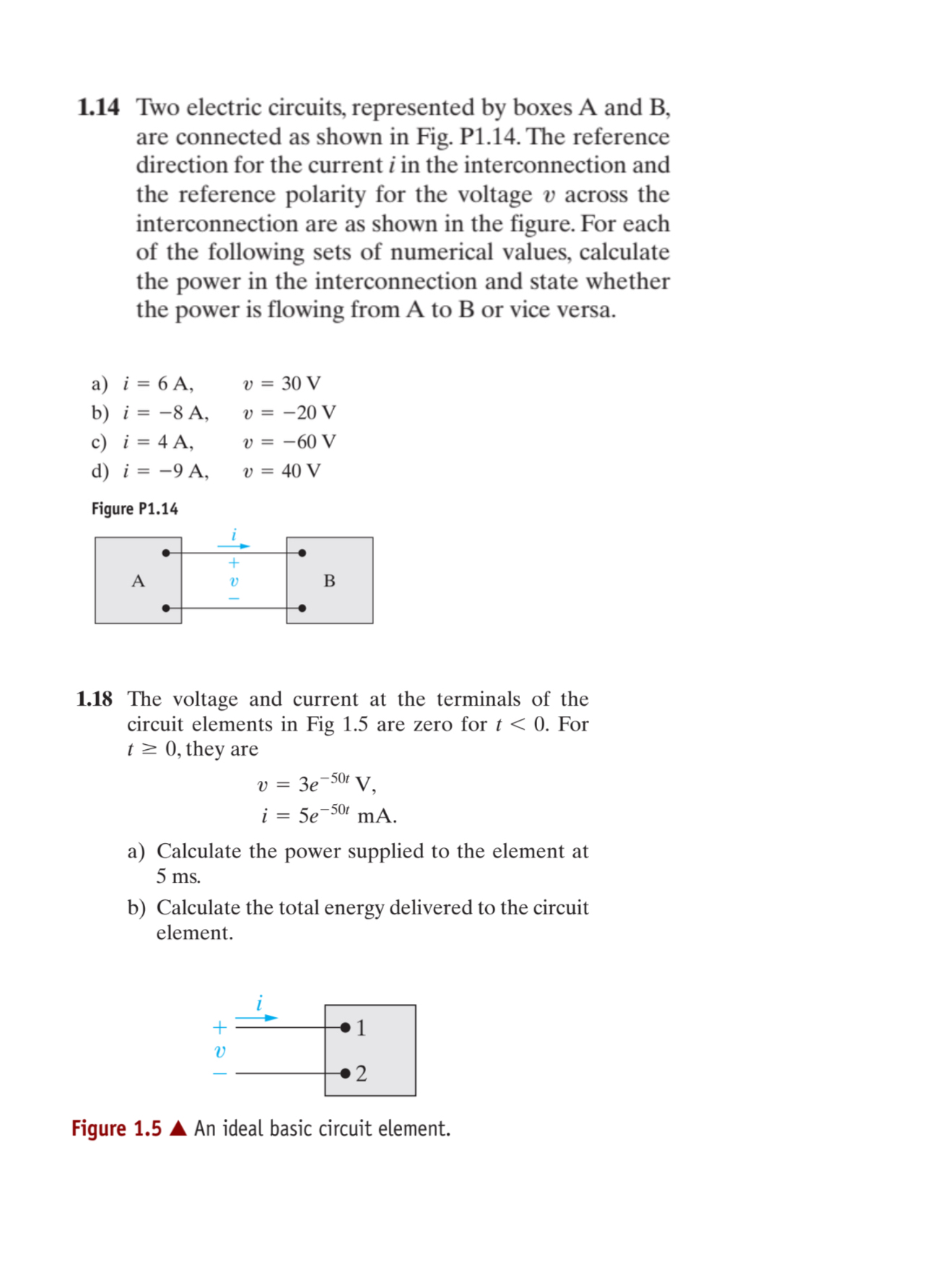 Solved 1.14 ﻿Two electric circuits, represented by boxes A | Chegg.com