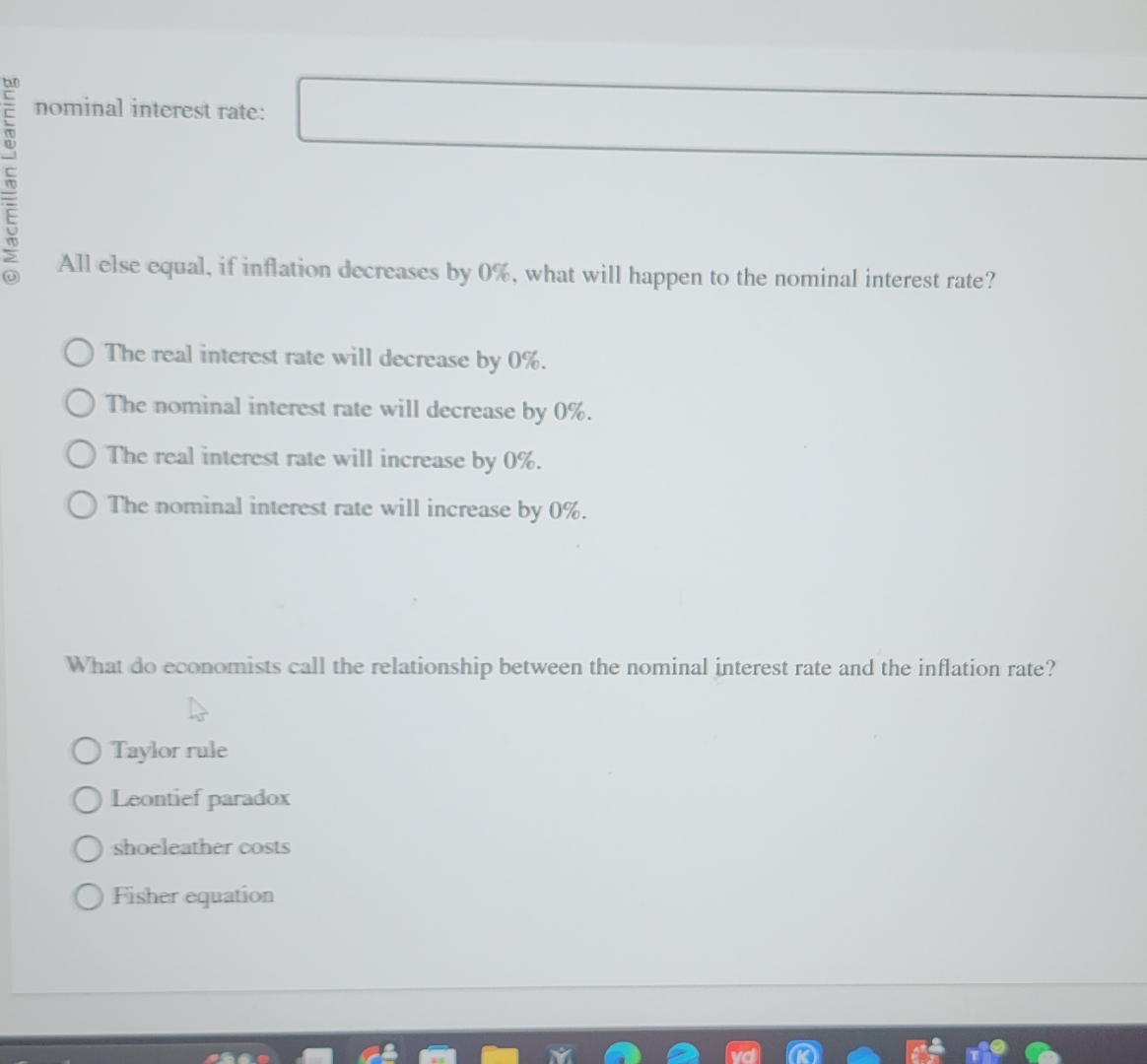 Solved c22 ﻿nominal interest rate:All else equal, if | Chegg.com