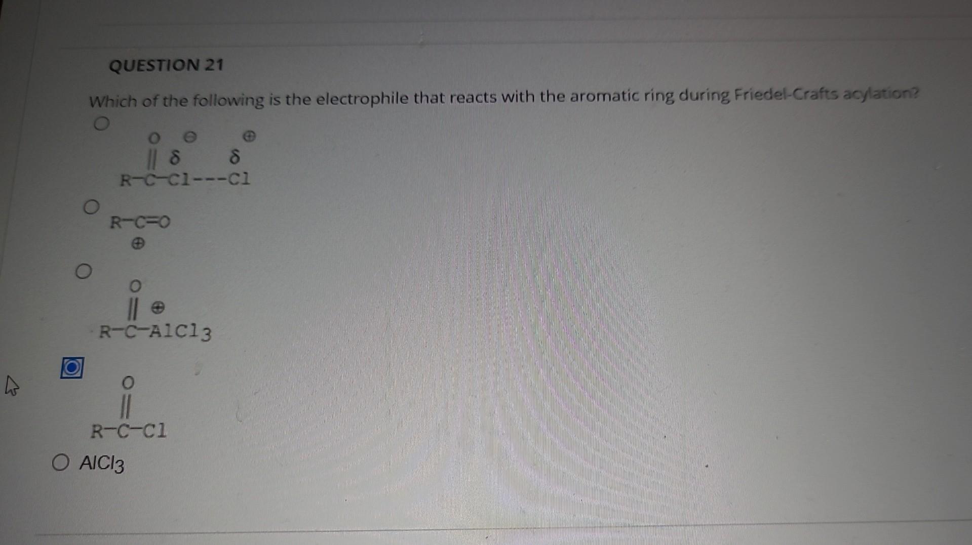 Solved Which of the following is the electrophile that | Chegg.com