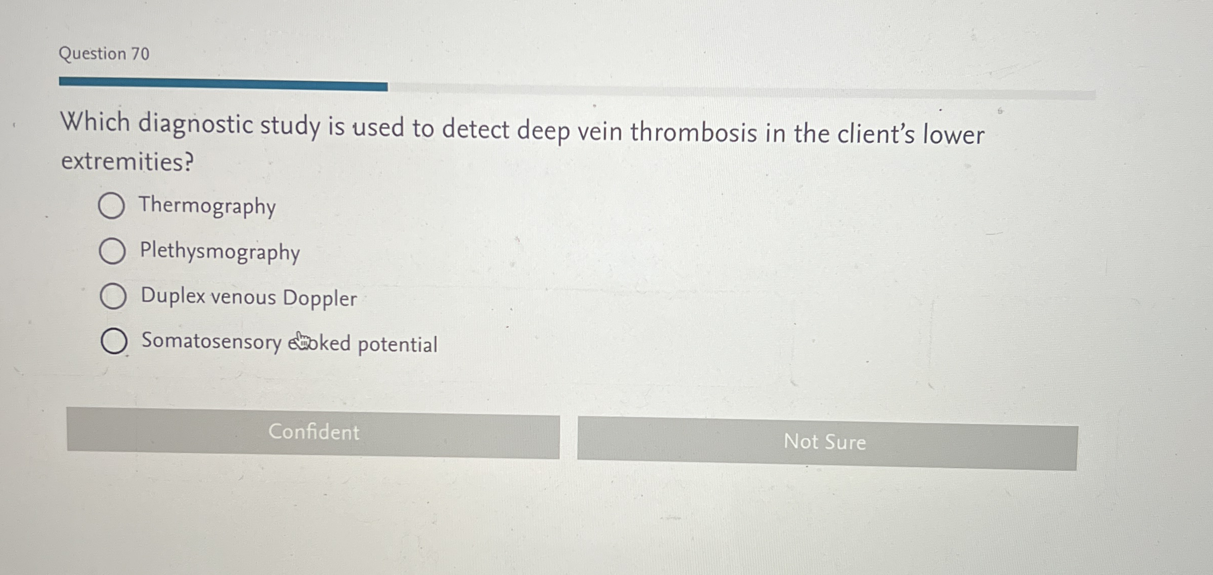 Solved Question 70Which diagnostic study is used to detect | Chegg.com