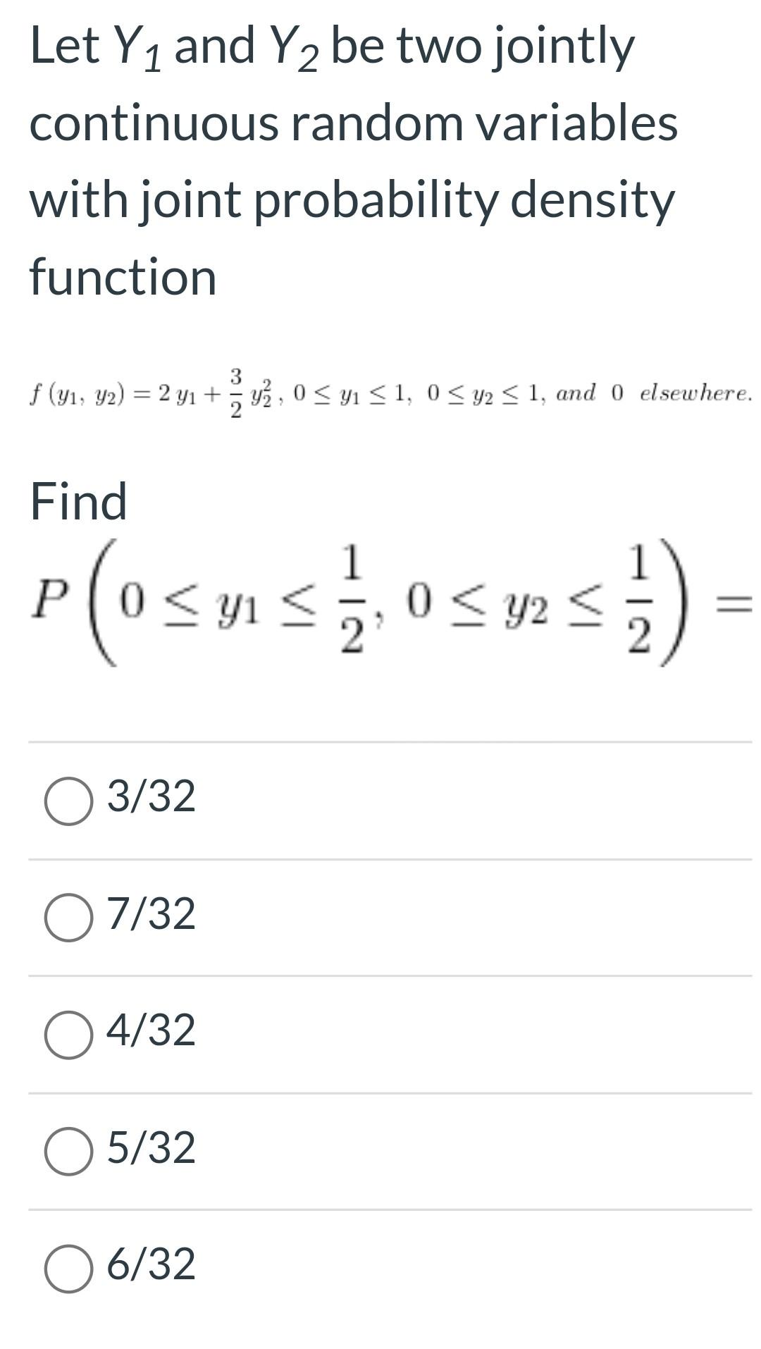 Solved Let Y1 and Y2 be two jointly continuous random | Chegg.com