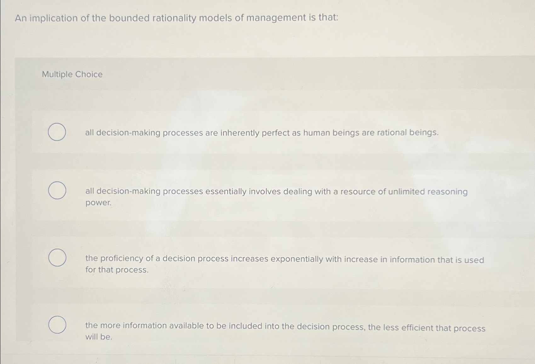 Solved An implication of the bounded rationality models of | Chegg.com