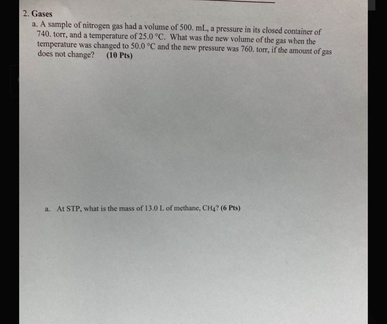 Solved Gasesa. ﻿A sample of nitrogen gas had a volume of | Chegg.com