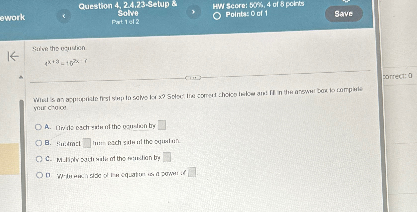 Solved Question 4, 2.4.23-Setup &HW Score: 50%,4 ﻿of 8 | Chegg.com