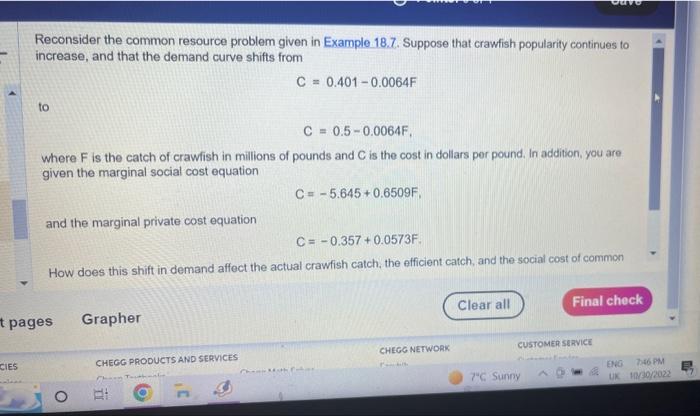 Reconsider the common resource problem given in | Chegg.com