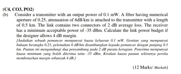 (C4, CO3, PO2) (b) Consider a transmitter with an | Chegg.com