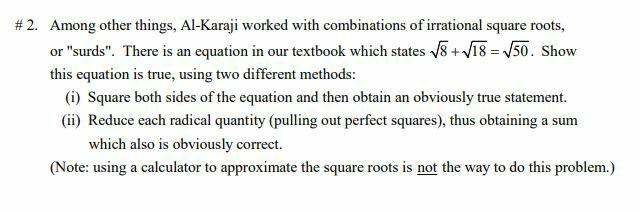 Solved 2. Among other things, Al-Karaji worked with | Chegg.com