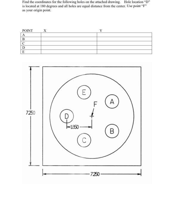 Solved Find the coordinates for the following holes on the | Chegg.com
