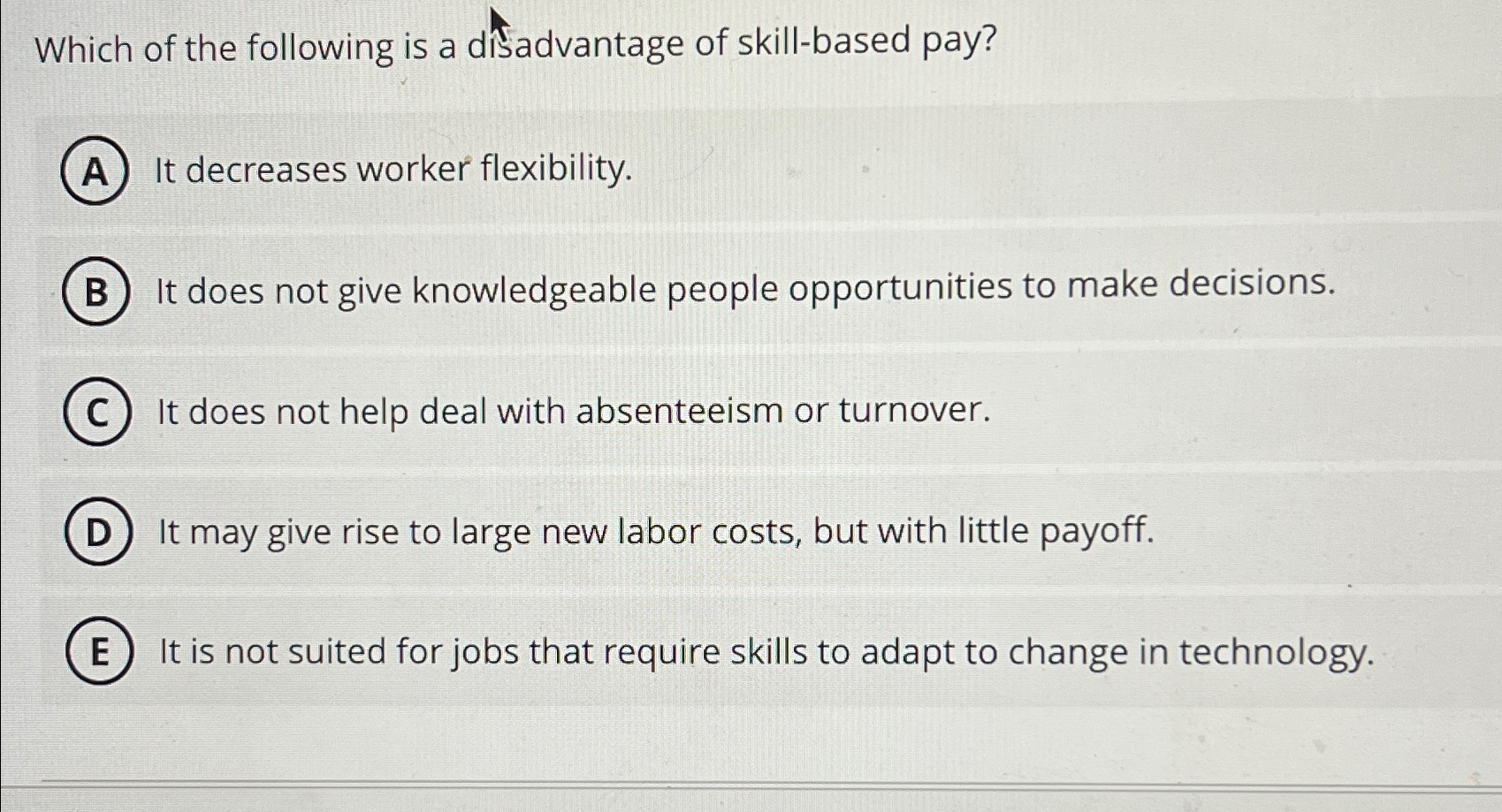 Solved Which of the following is a disadvantage of | Chegg.com