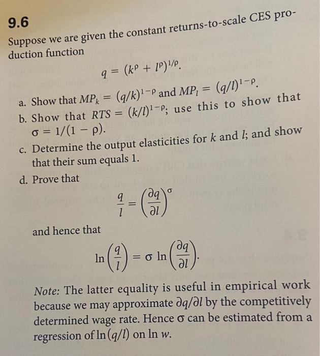 Solved Suppose we are given the constant returns-to-scale | Chegg.com