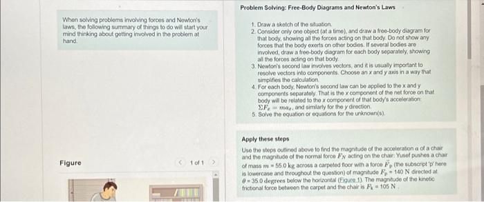 Solved Problem Solving: Free-Body Diagrams and Newton's Laws | Chegg.com