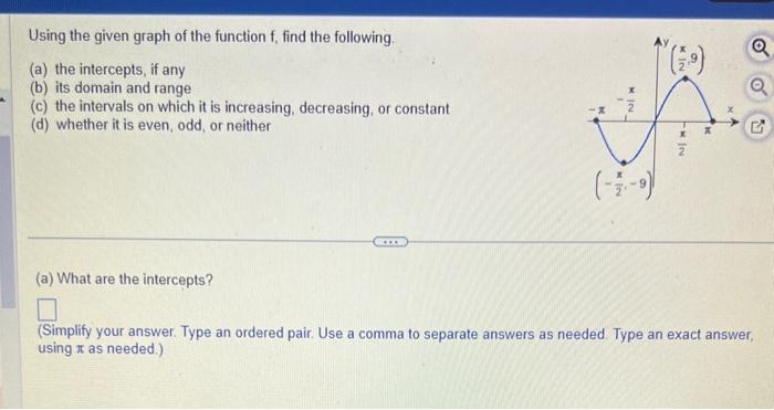 Solved Using the given graph of the function f, find the | Chegg.com