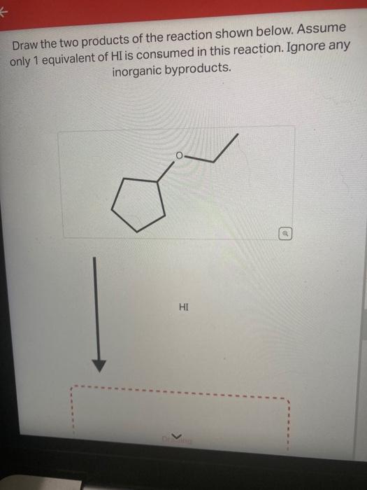 Solved Draw the two products of the reaction shown below. | Chegg.com