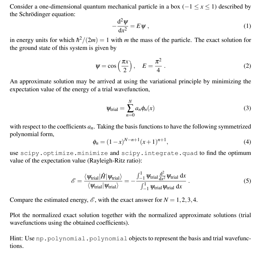 Solved Write a Python code:Consider a one-dimensional | Chegg.com