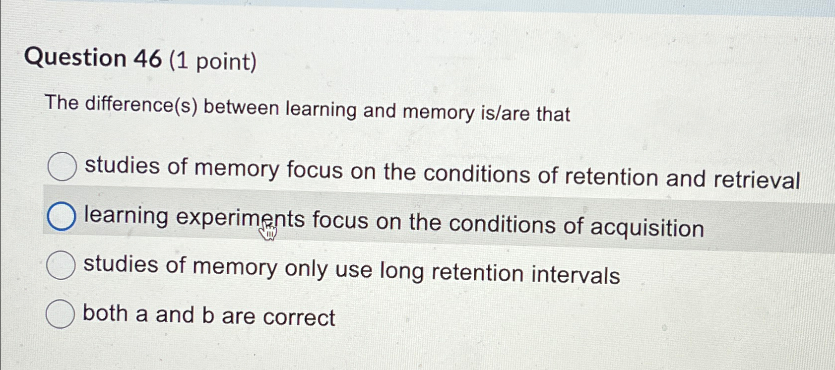 Solved Question 46 (1 ﻿point)The difference(s) ﻿between | Chegg.com