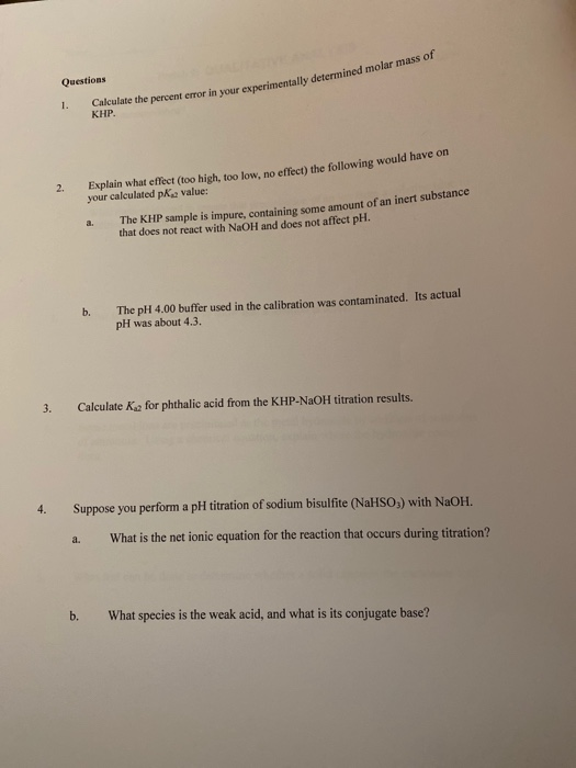 Solved Questions determined molar mass of Calculate the | Chegg.com