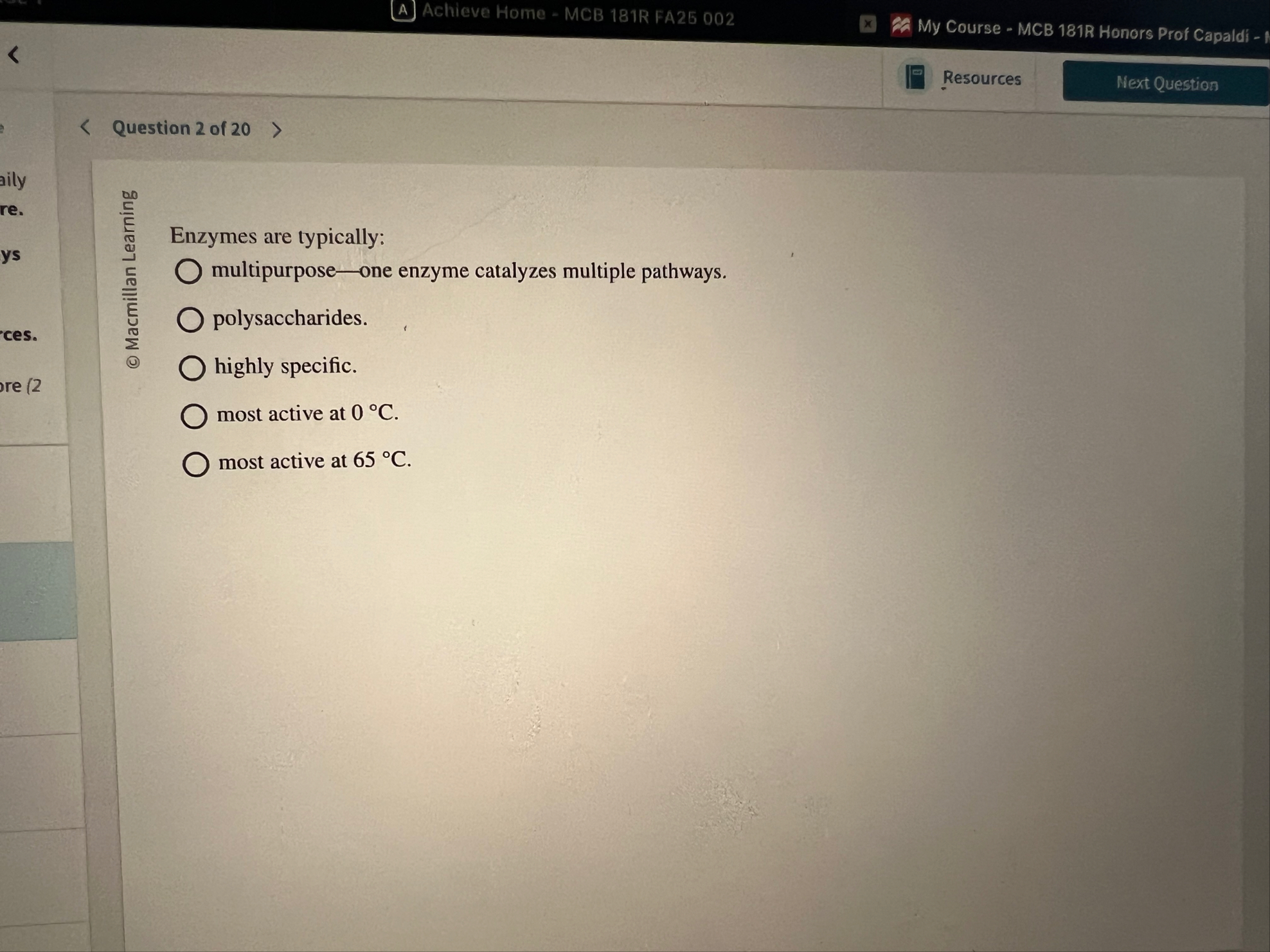 Solved Achieve Home - ﻿MCB 181R FA25 002My Course - ﻿MCB | Chegg.com