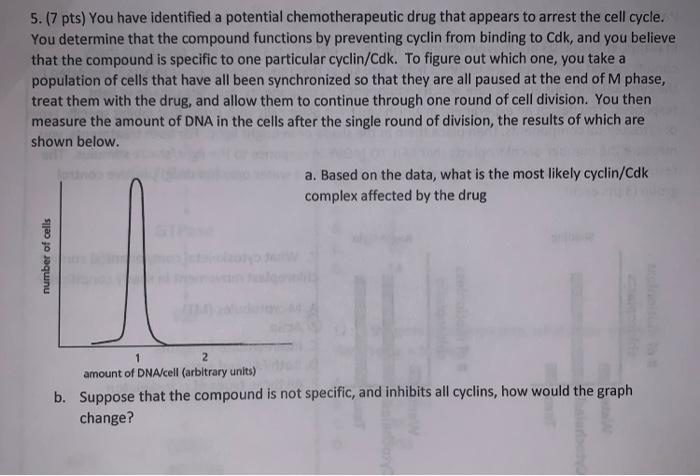 Solved 5. (7 pts) You have identified a potential | Chegg.com