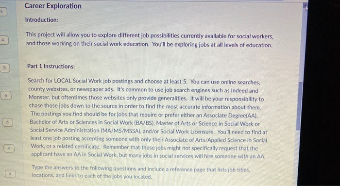 5 Career Exploration Introduction: This project will | Chegg.com