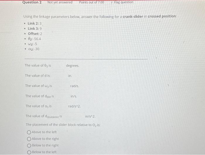Solved Using the linkage parameters below, answer the | Chegg.com