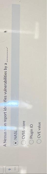 Solved A Nessus s an report ide ifies vulnerabilities by a | Chegg.com