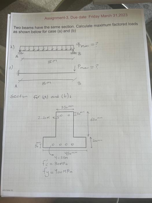 Solved Two beams have the same section. Calculate maximum | Chegg.com