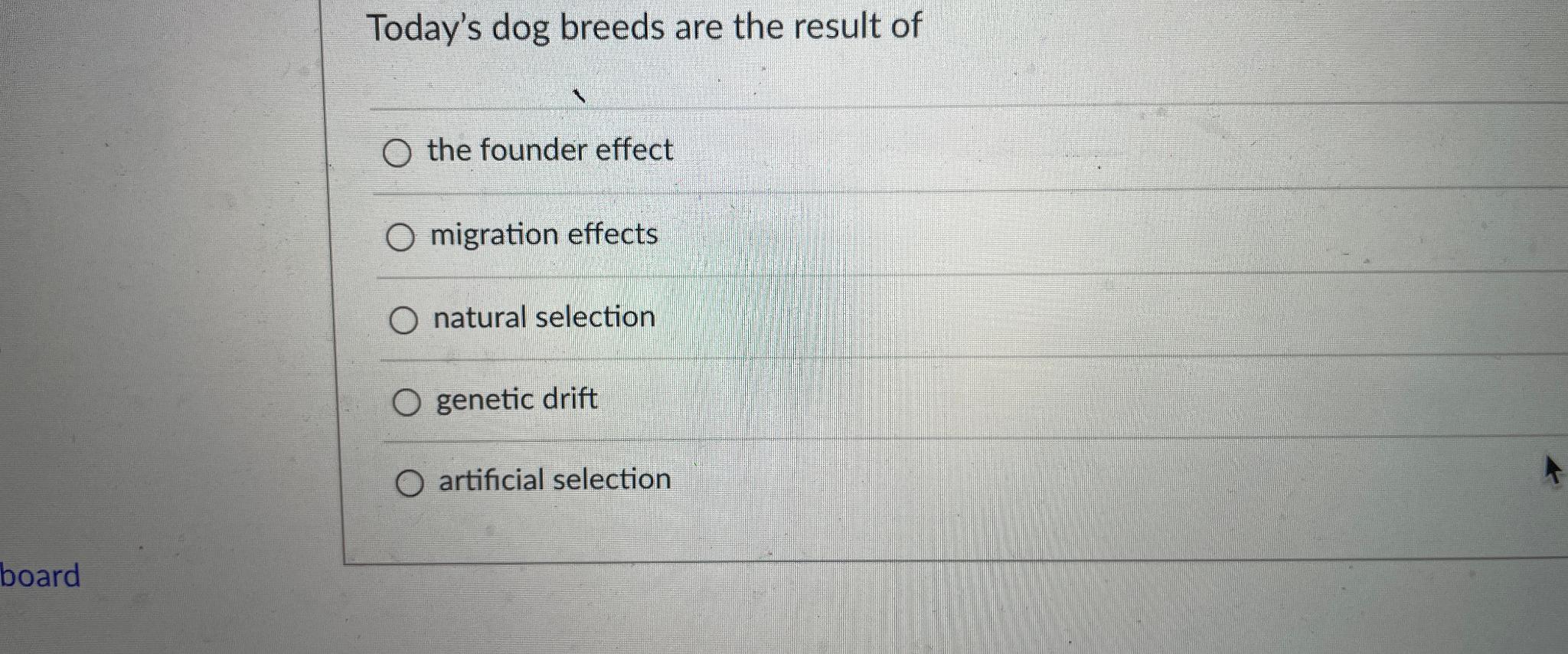 Solved Today's dog breeds are the result ofthe founder | Chegg.com