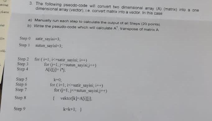 Solved 3. The following pseodo-code will convert two | Chegg.com