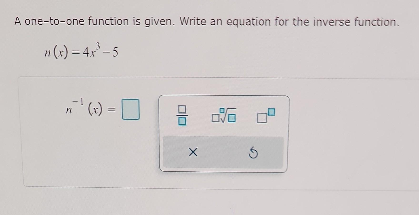 Solved A one-to-one function is given. Write an equation for | Chegg.com Solved A one-to-one function is given. Write an equation for | Chegg.com