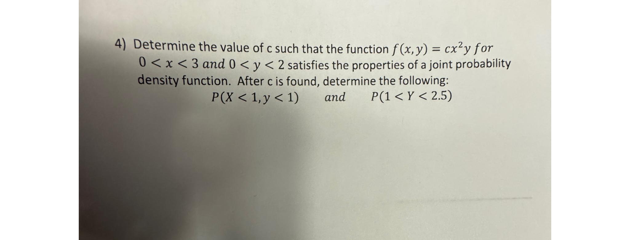 Solved Determine the value of c ﻿such that the function | Chegg.com