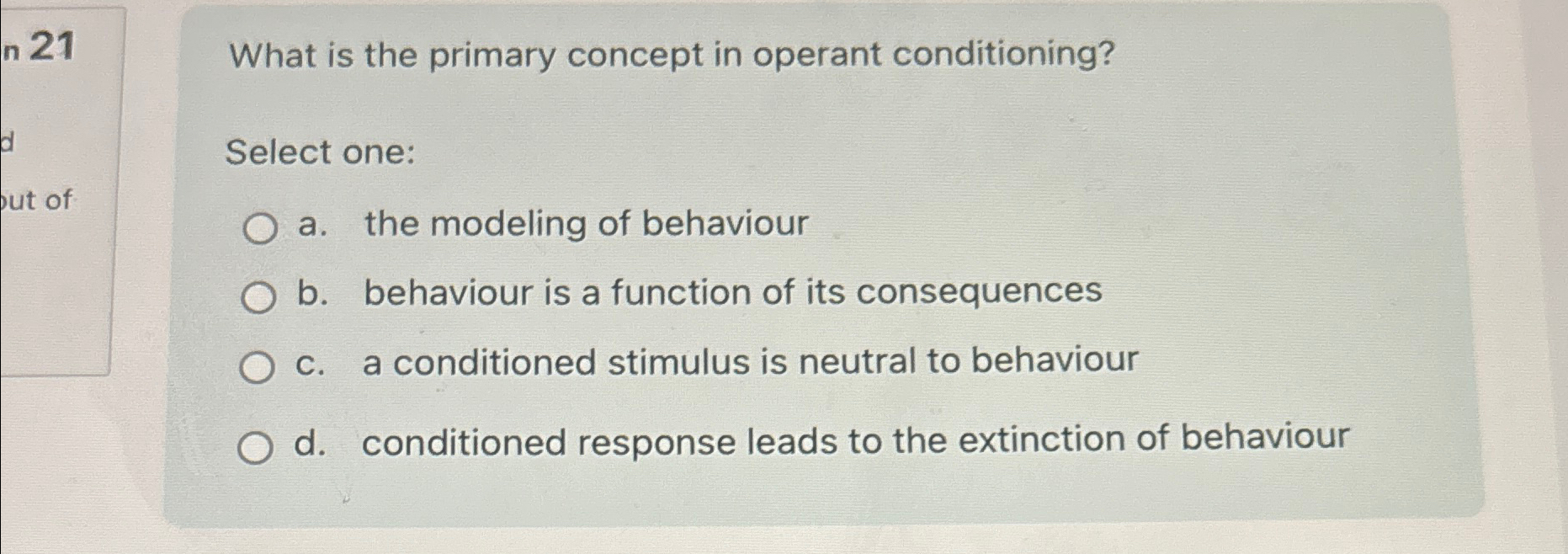Solved What is the primary concept in operant | Chegg.com