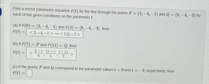 [Solved]: Find a vector parametric equation ( r^{ prime}(t