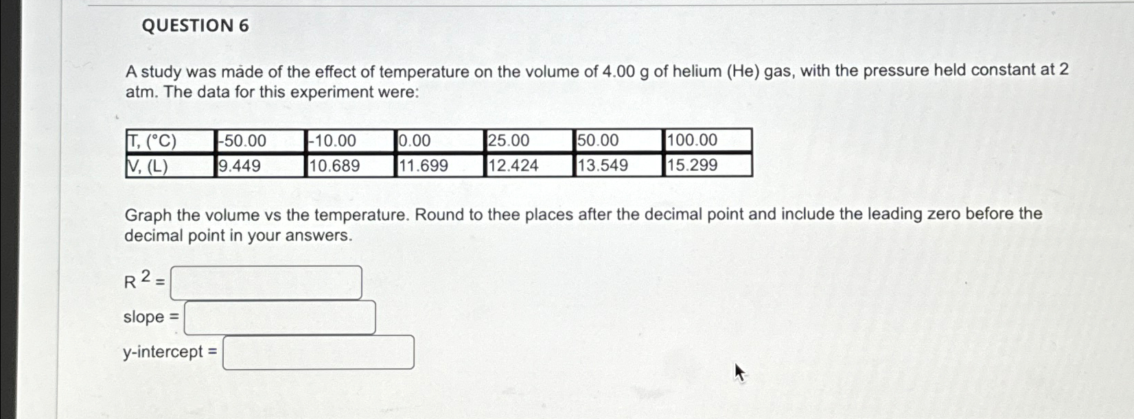 Solved QUESTION 6A study was made of the effect of | Chegg.com