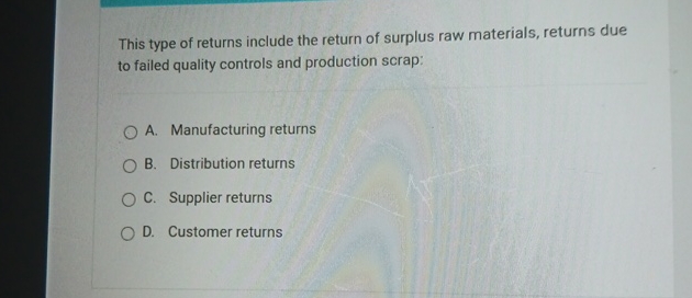 Solved This type of returns include the return of surplus | Chegg.com