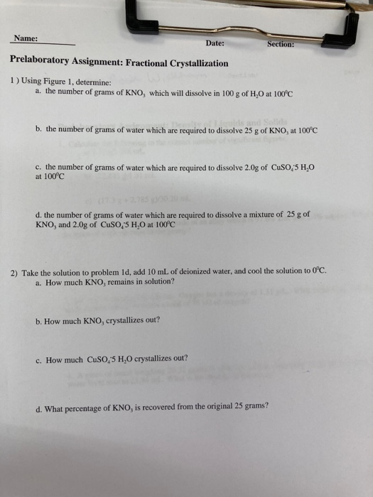 Solved Name: Date: Section: Prelaboratory Assignment: | Chegg.com