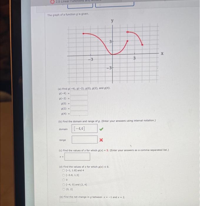 Solved The graph of a function g is given. (a) Find | Chegg.com