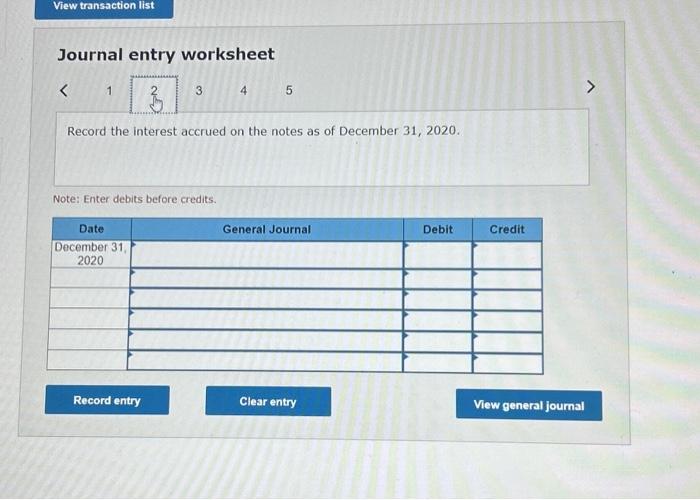 Solved Journal entry worksheet Record the interest accrued | Chegg.com