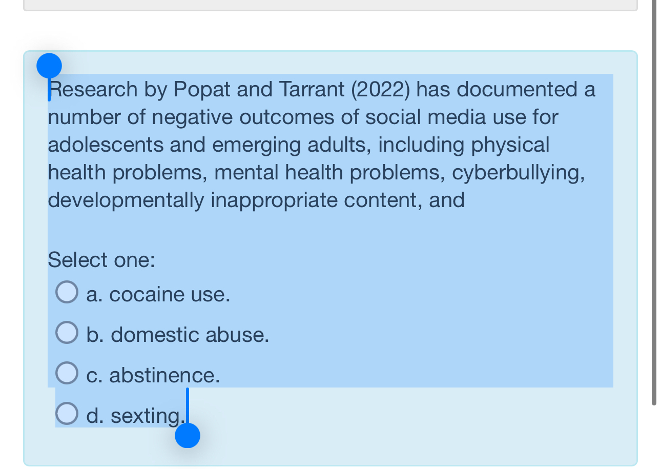 Solved Research by Popat and Tarrant (2022) ﻿has documented | Chegg.com