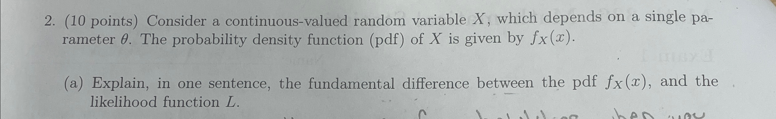 Solved (10 ﻿points) ﻿Consider a continuous-valued random | Chegg.com