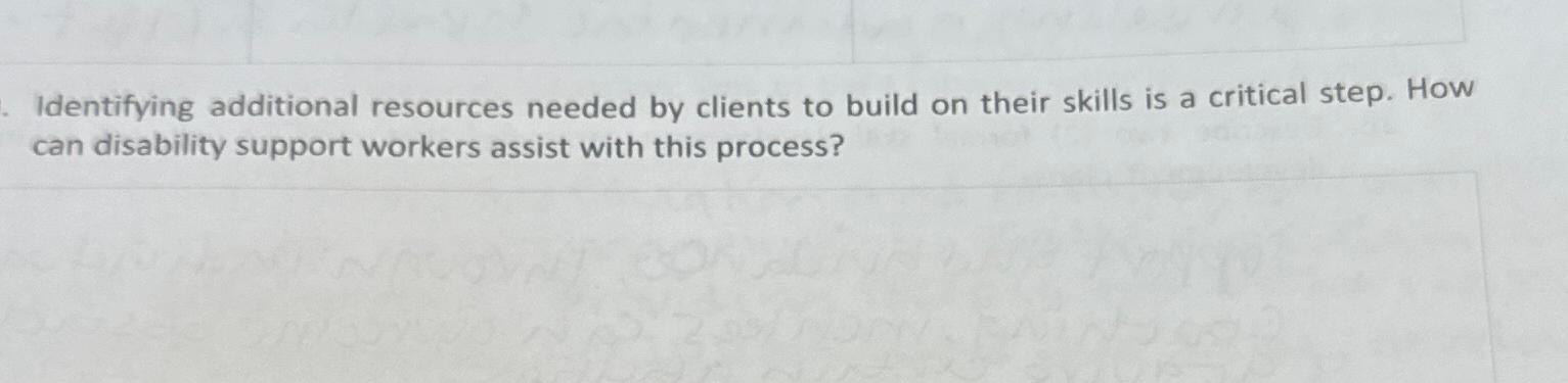 Solved Identifying additional resources needed by clients to | Chegg.com