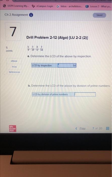 Drill Problem 2-12 (Algo) [LU 2-2 (2)] 95,187,63,547 | Chegg.com